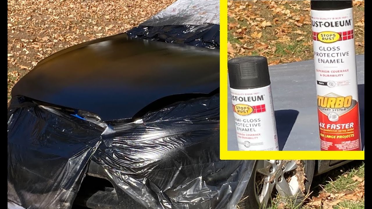 Painting My Car Hood with Rust Oleum Turbo Can Turbo Can vs Regular ...