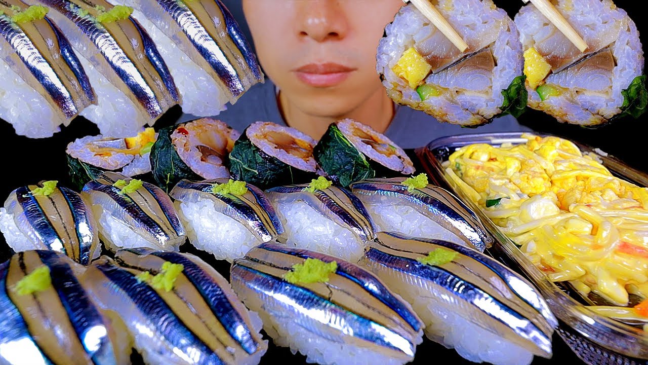 ASMR | mukbang sushi anchovy | asmr eating | Eating Sounds - YouTube