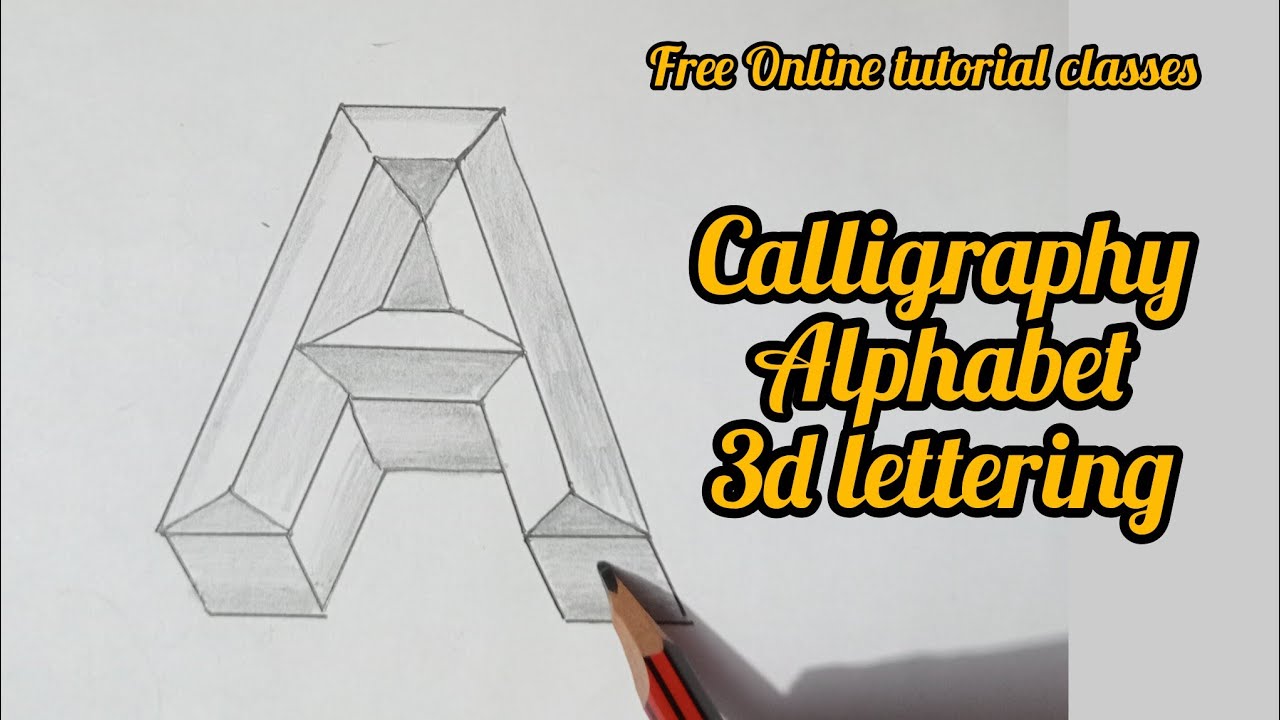 English alphabet Calligraphy 3d lettering design with shading - YouTube