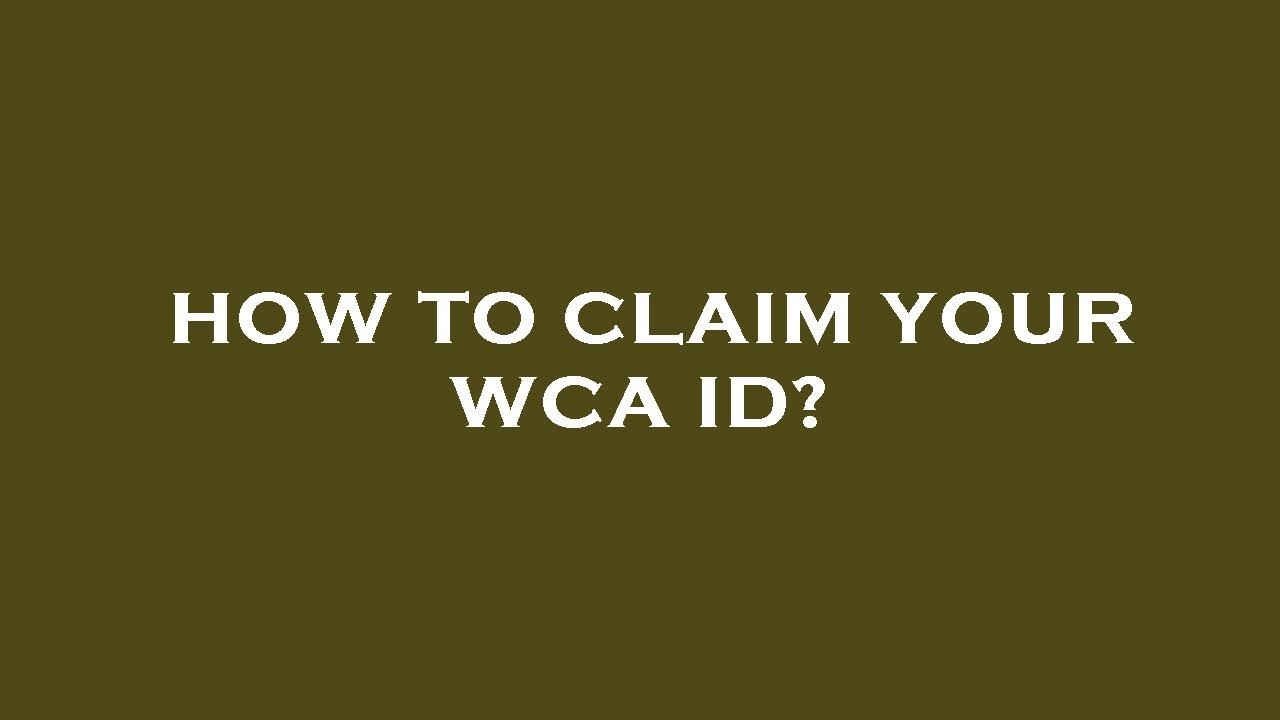 How to claim your wca id? - YouTube