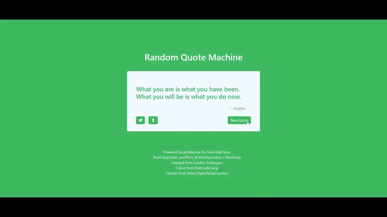 Random Quote Machine - YouTube