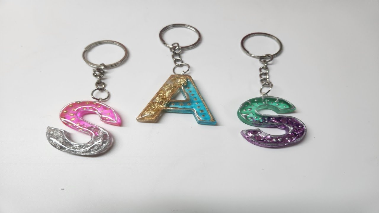 Epoxy Resin Keychain, Making decorative resin letter keychains - YouTube