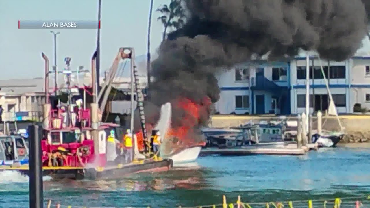 Person hospitalized after sailboat caught fire while refueling in ...