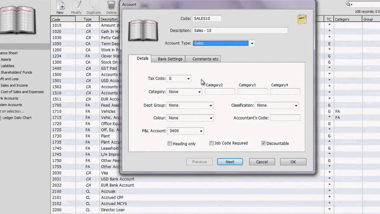 Moneyworks Creating a Chart of Account - YouTube