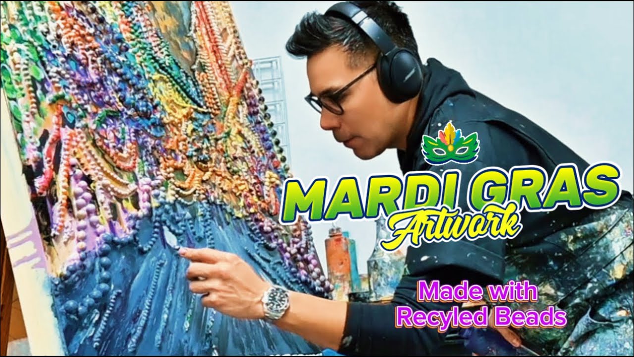 I Turned Recycled Mardi Gras Beads Into Art - YouTube