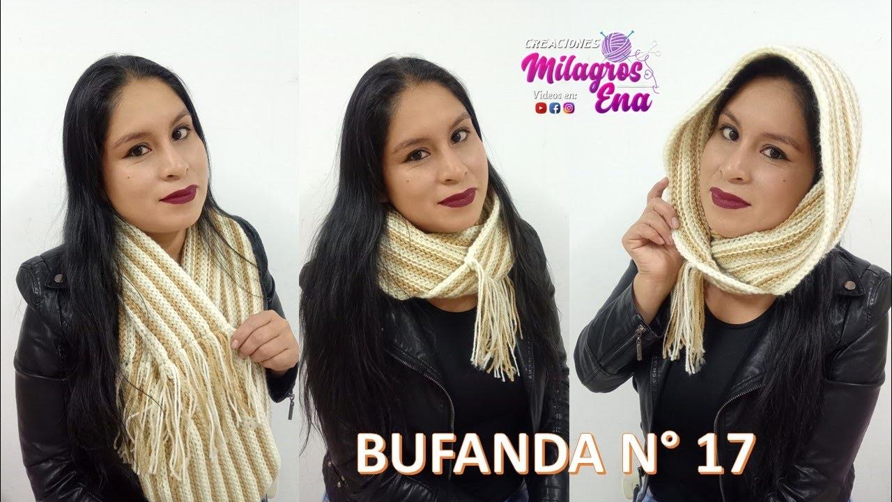 Como tejer una bufanda SOLO CON PEQUEÑAS CANTIDADES DE LANA / Bufanda N° 17 - YouTube