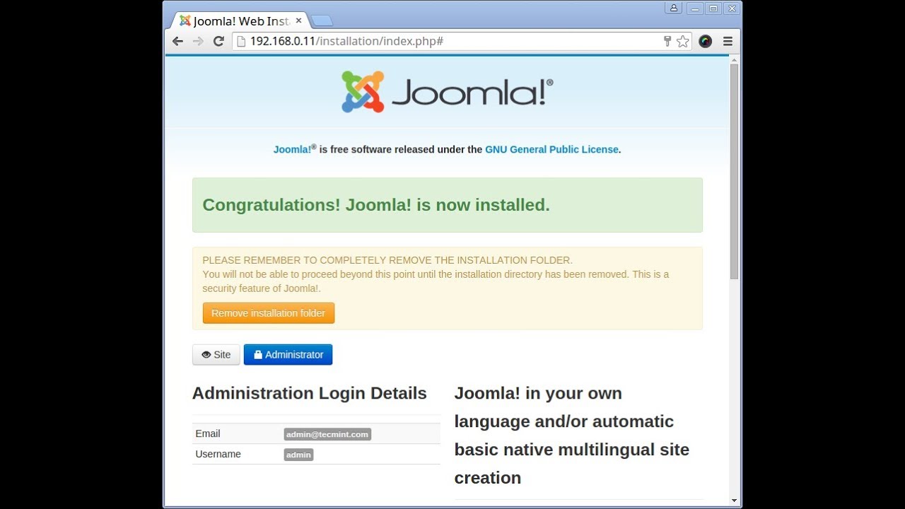 Joomla Installation - YouTube