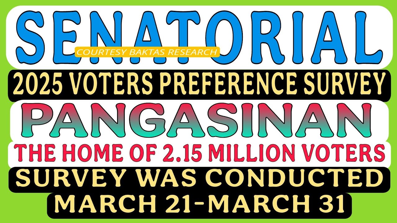 SENATORIAL 2025 PANGASINAN VOTERS PREFERENCE SURVEY #dds #duterte #smni ...
