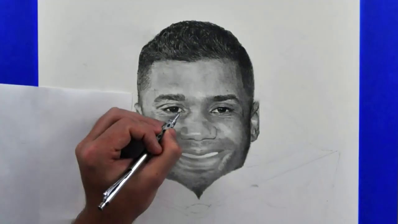 Time-lapse: drawing of Russell Wilson for the limited-edition King ...