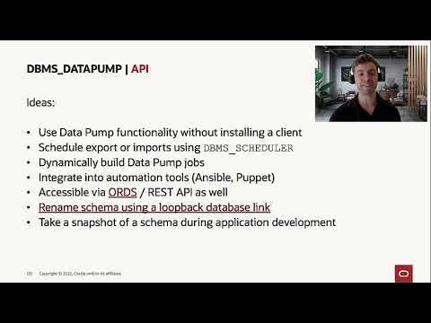 The Oracle Data Pump API - DBMS_DATAPUMP - YouTube