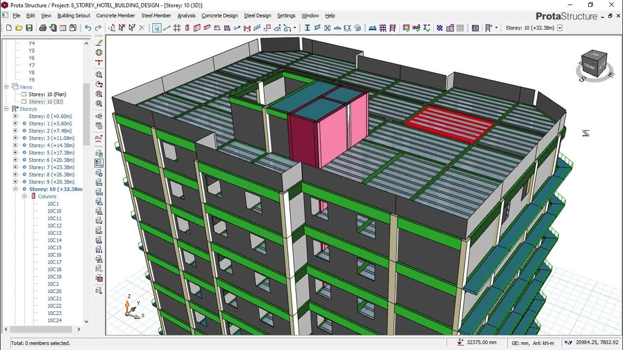 Adding Wall Load to 8th Floors building Design in ProtaStructure 2022 ...