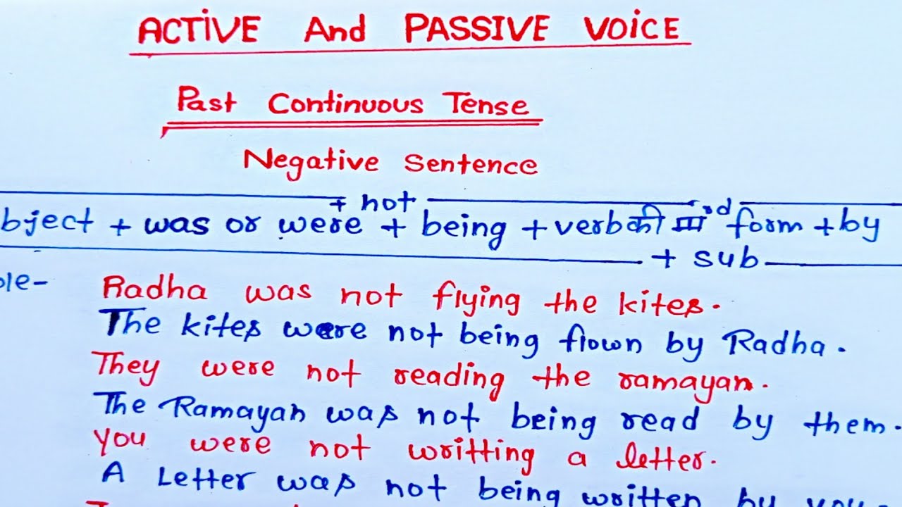 Active and passive voice past continuous Negative sentences - YouTube