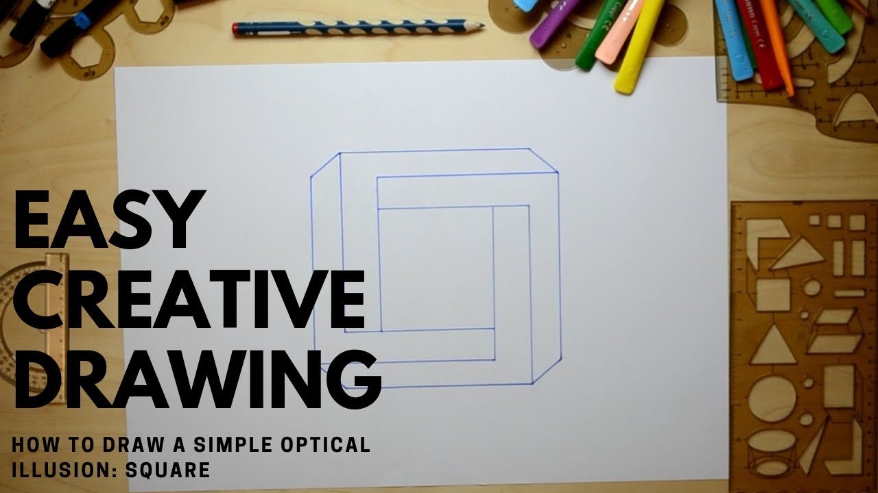 How to Draw a Simple Optical Illusion: square - YouTube