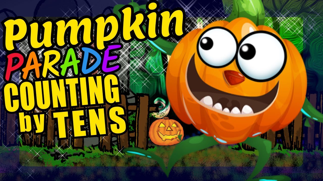 Halloween Pumpkin Teaching Counting by Tens Educational Math Video for ...