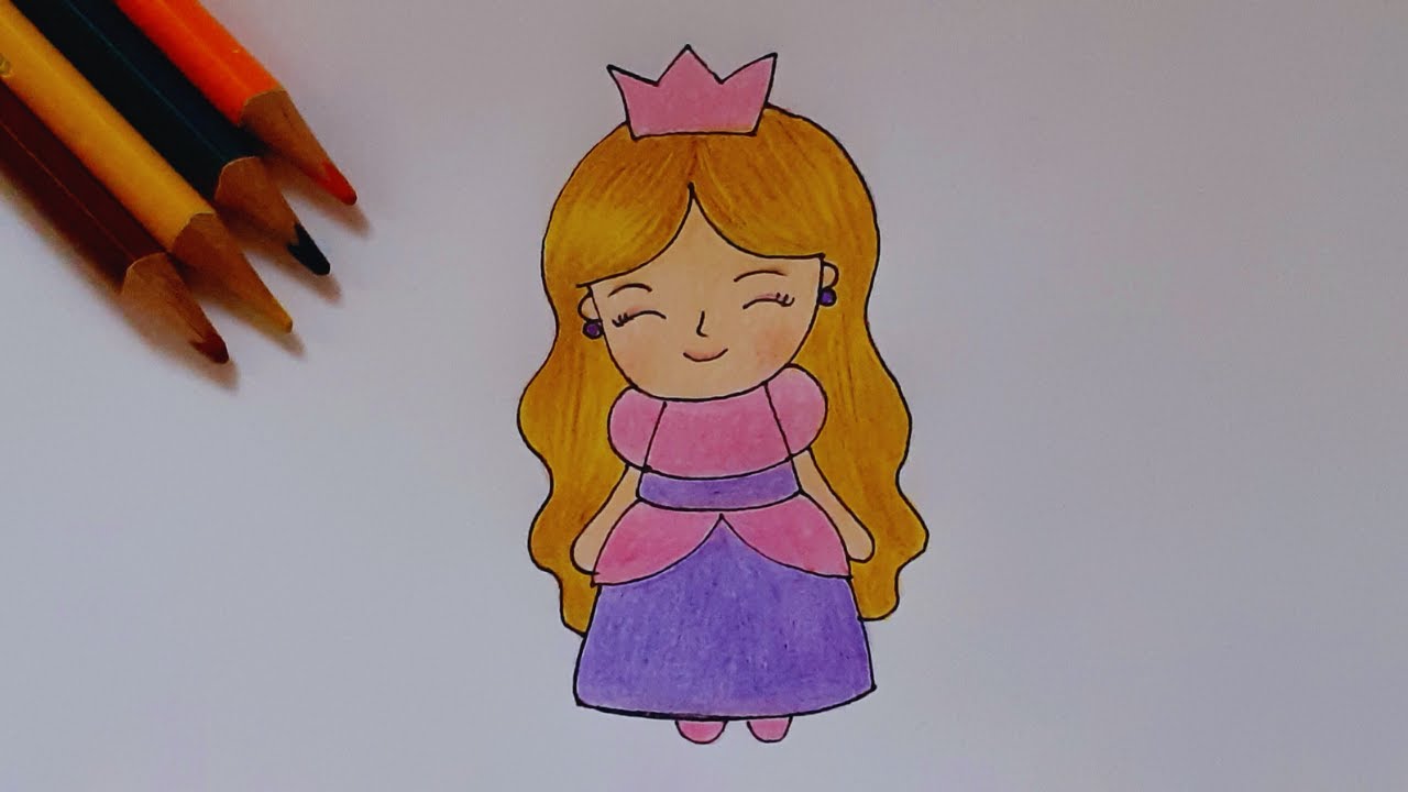 How to draw cute princess||Princess drawing easy - YouTube