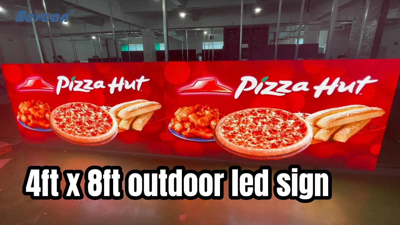 Introducing Our 4ft x 8ft Outdoor LED Sign with 1ft x 1ft module - YouTube