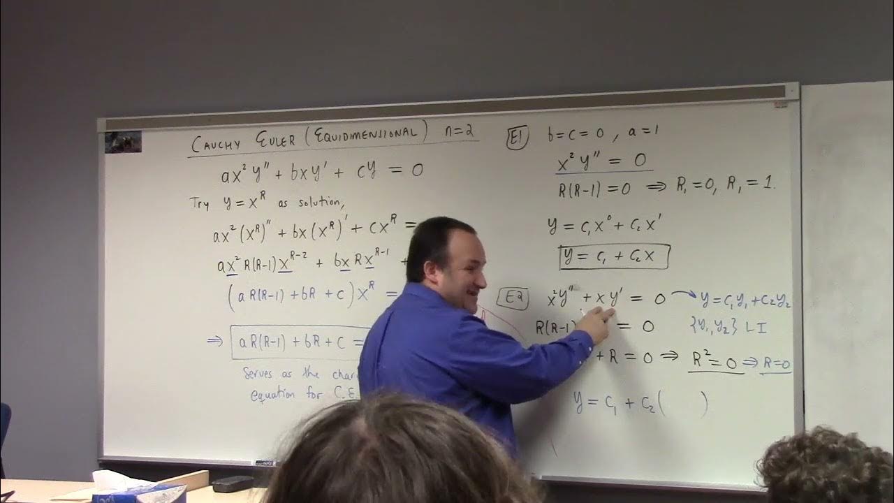 Differential Equations: Cauchy Euler and Frobenius method, 11-1-24 - YouTube