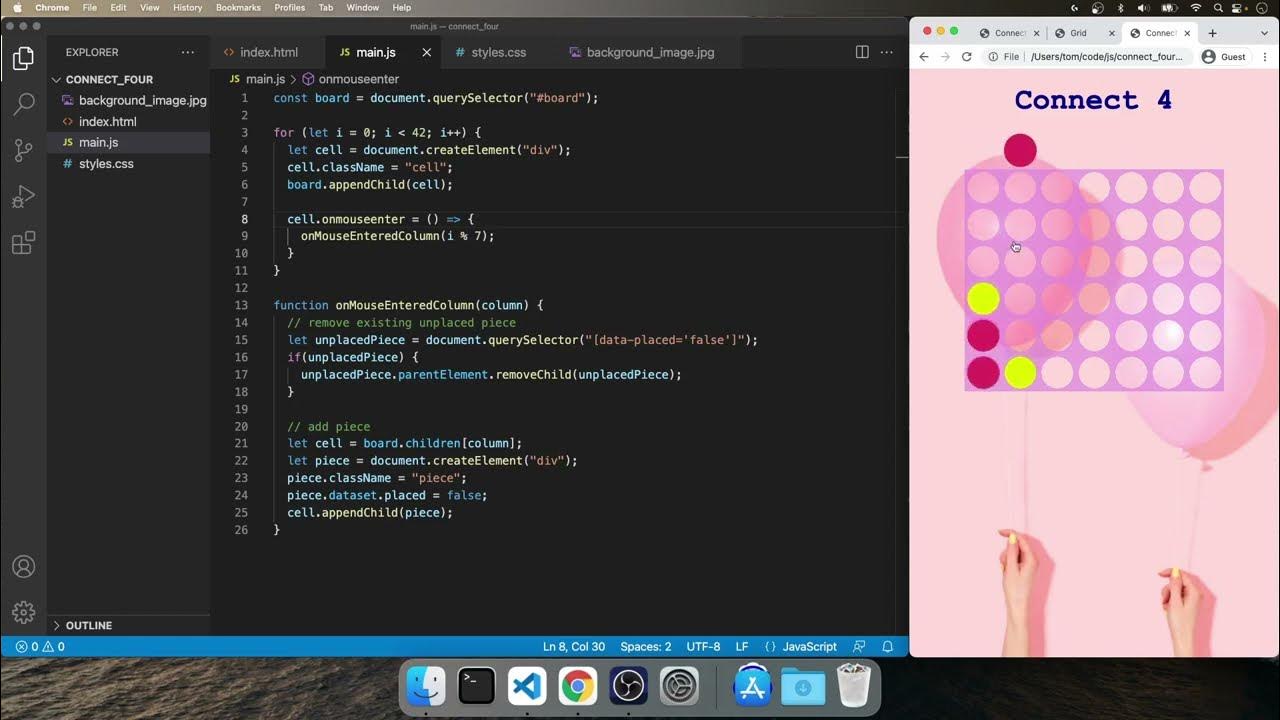 Coding Connect 4 with JavaScript - YouTube