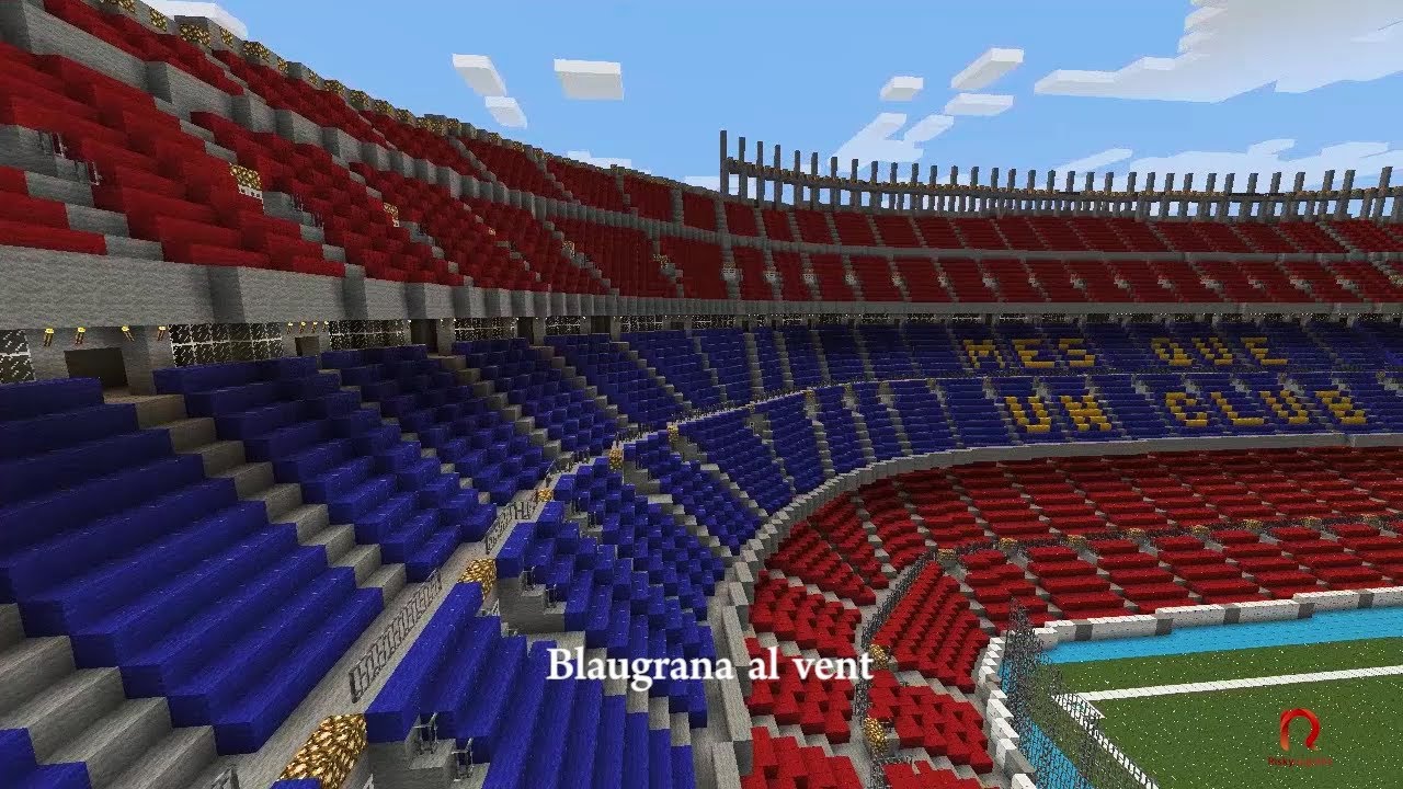 Camp Nou Minecraft Stadium | Cant Del Barça with Lyrics | Barcelona ...