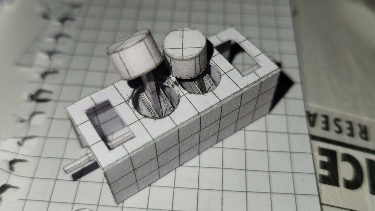 Paper Inline Twin Engine - YouTube
