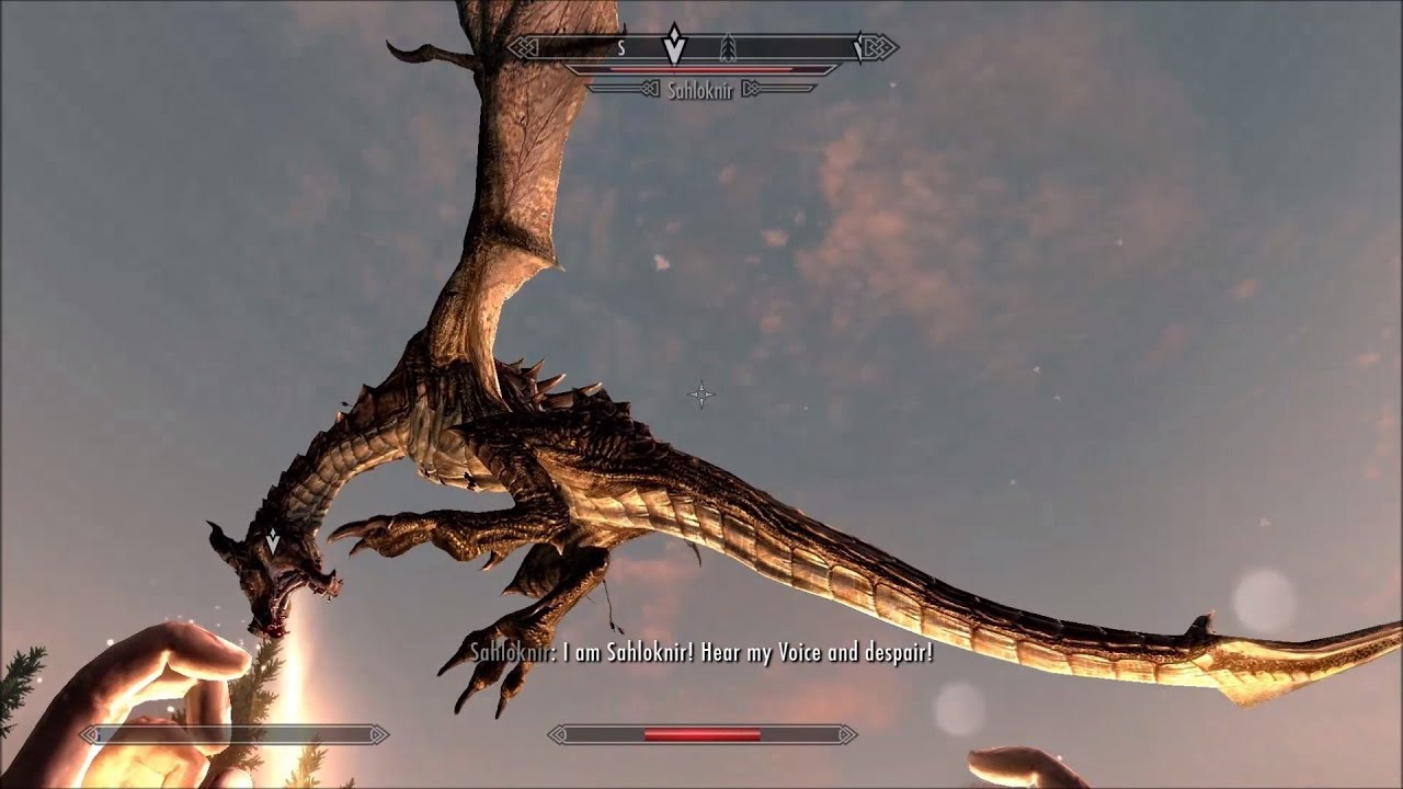 The Elder Scrolls V: Skyrim - Dragon Sahloknir Fight - 1080p Ultra High ...