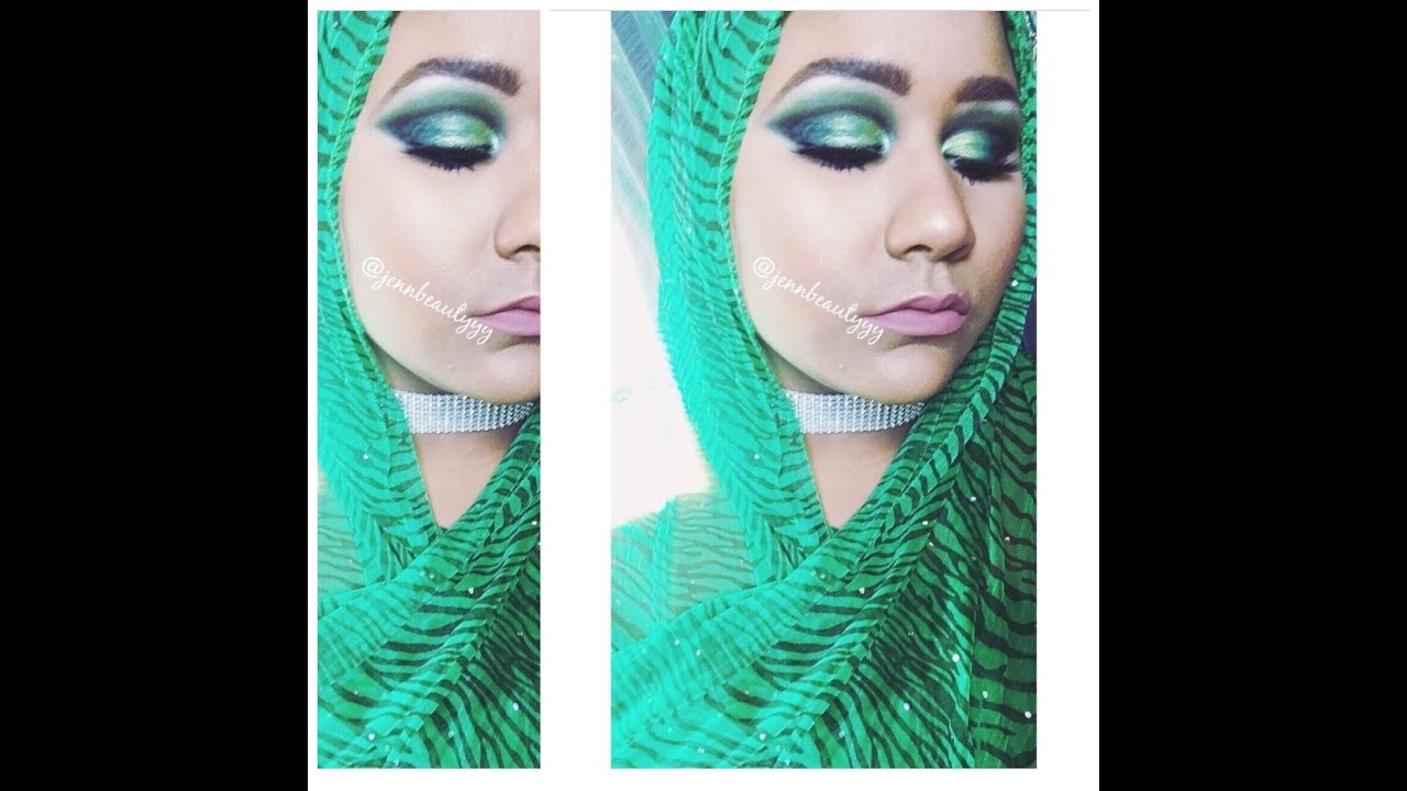 DRAMATIC GREEN SMOKEY EYE | FULL FACE MAKEUP TUTORIAL - YouTube
