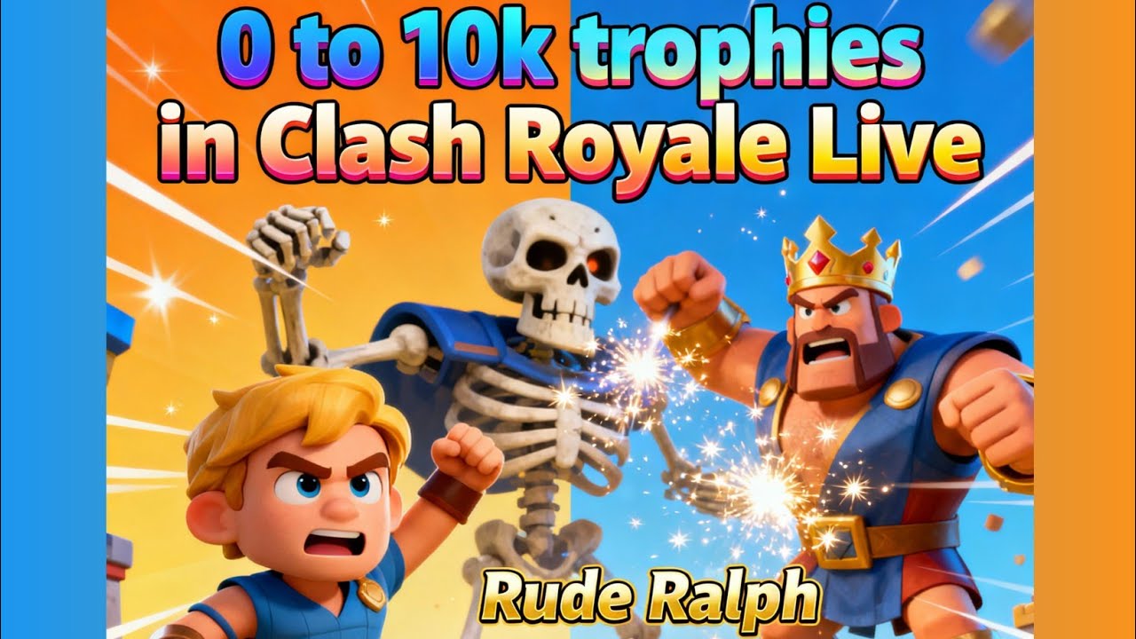0 to 10k trophies in Clash Royale Live Stream | #rude ralph - YouTube