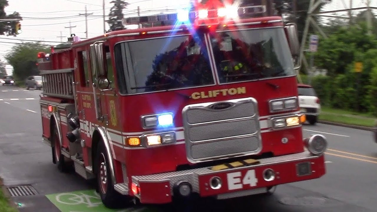 Clifton Fire Department Engine 4 Responding 7-14-17 - YouTube