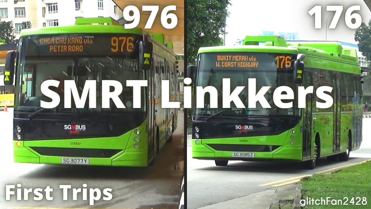 [SMRT] First Linkker Electric Bus Trips on Services 976 and 176 - YouTube