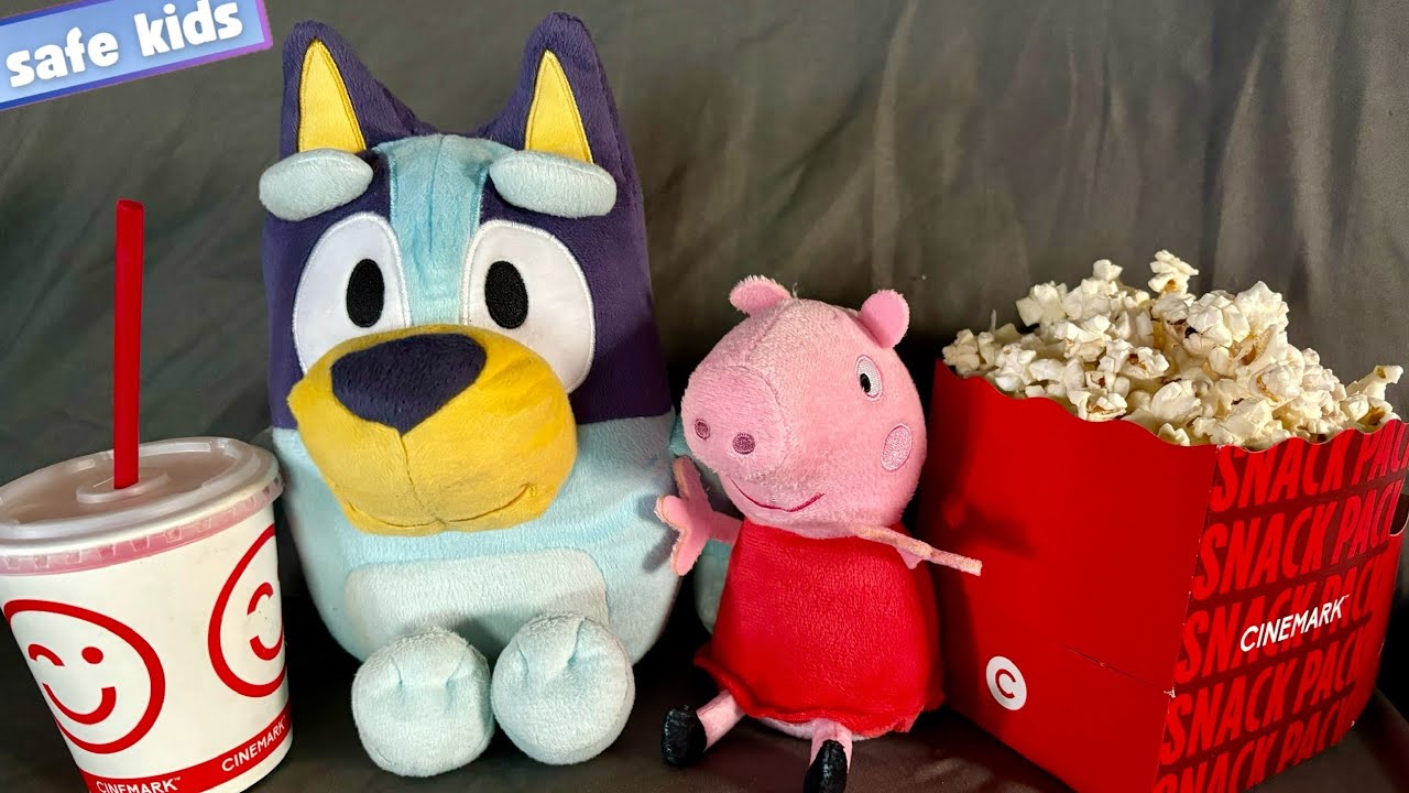 Best Preschool Toddler Learning Bluey and Peppa Pig go to the Movies 🍿 ...