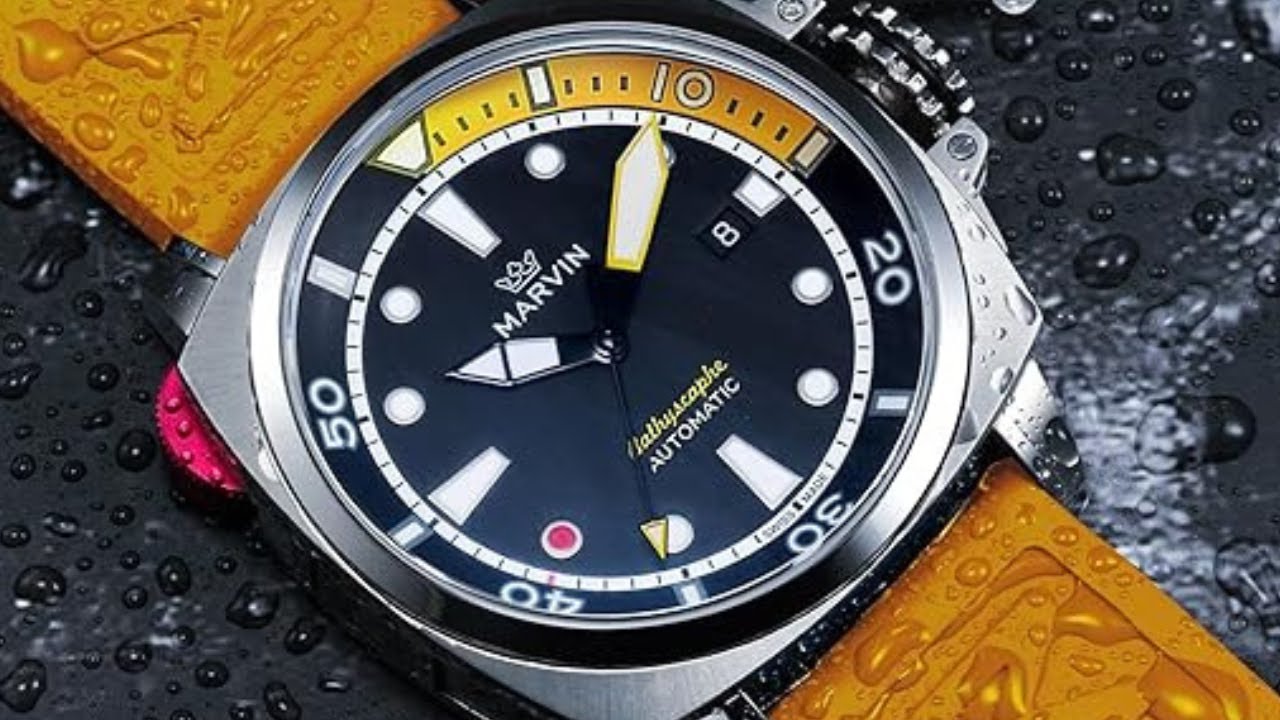 Marvin Swiss Automatic Movement Dive Watches for Men Casual Men's Watch ...