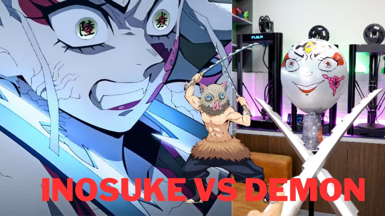 Inosuke cut off Daki's head with his swords | Demon Slayer - YouTube