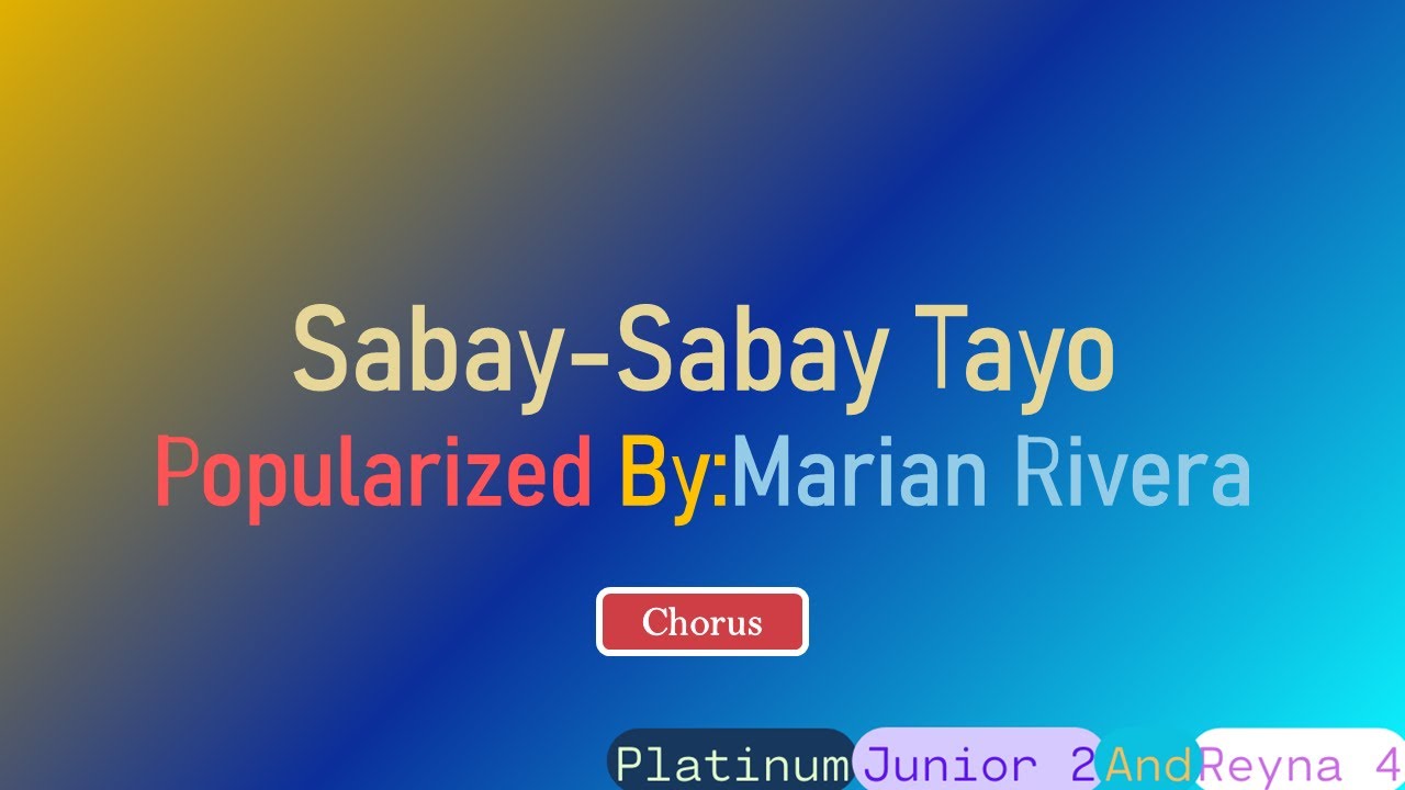 [Re Upload With Mv Synced] Sabay-Sabay Tayo -Marian Rivera (Karaoke ...