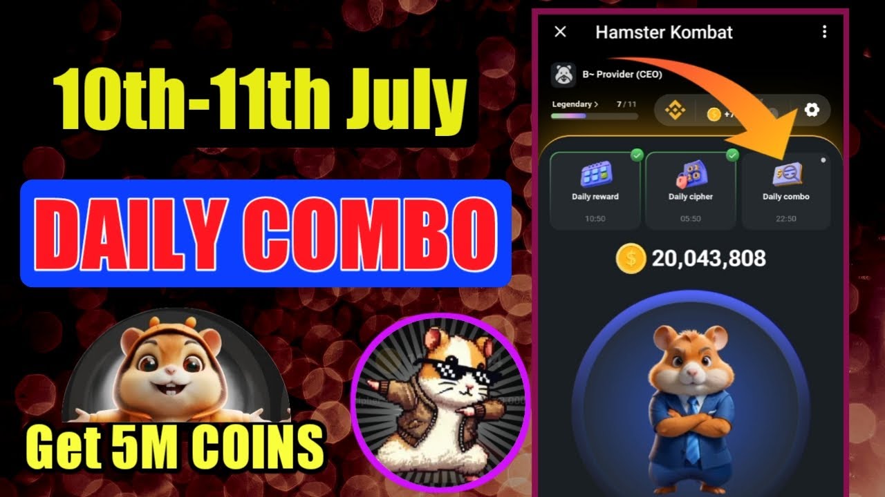 hamster combat daily combo card today 10th &11th july - YouTube