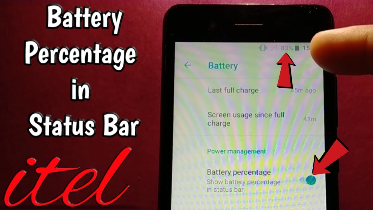 How to show battery percentage in status bar on itel Alpha Lite - YouTube