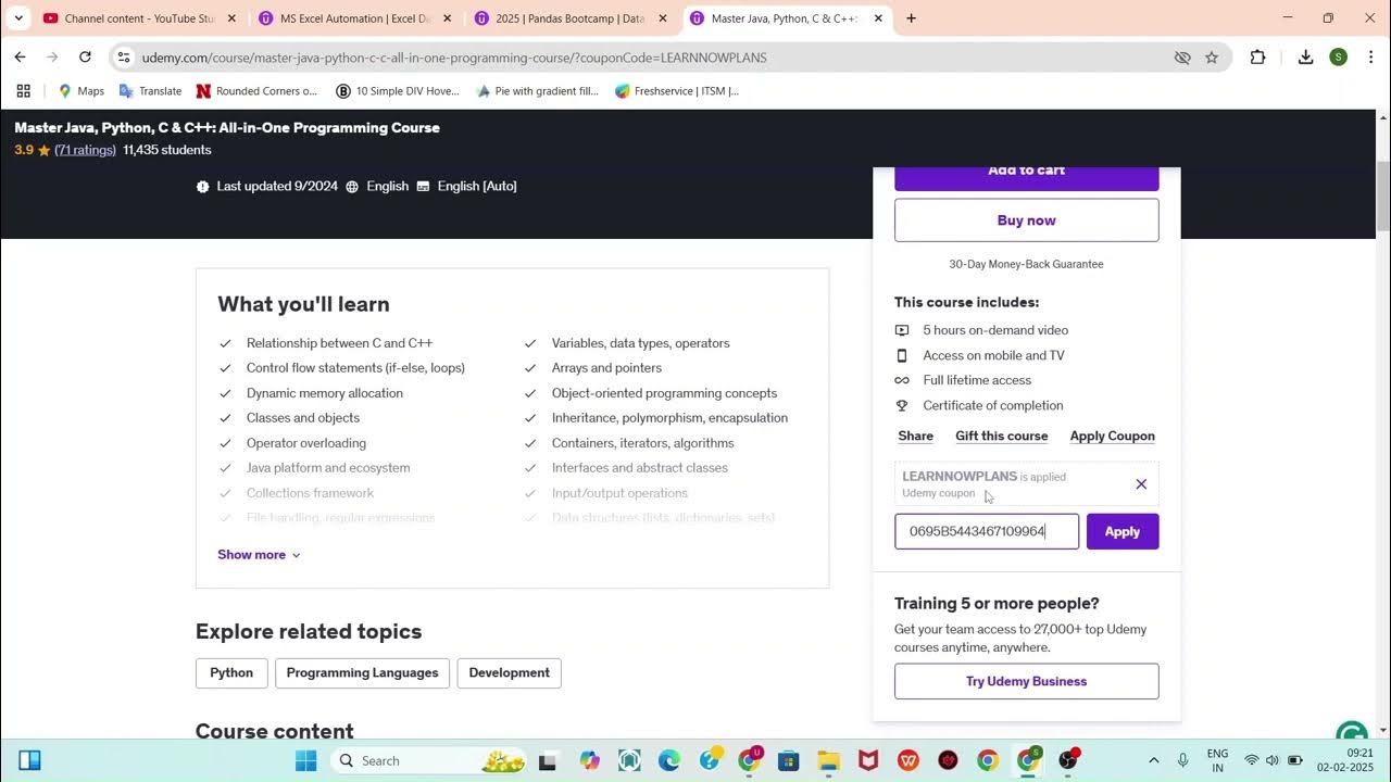 Providing Free Udemy Course - Master Java, Python, C & C++: All-in-One ...