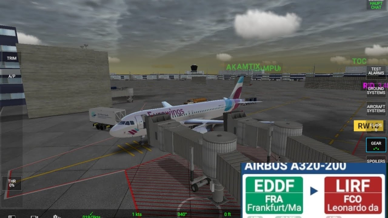 Rfs flight sim [Frankfurt-rom] airbus 320 eurowings [1h] - YouTube