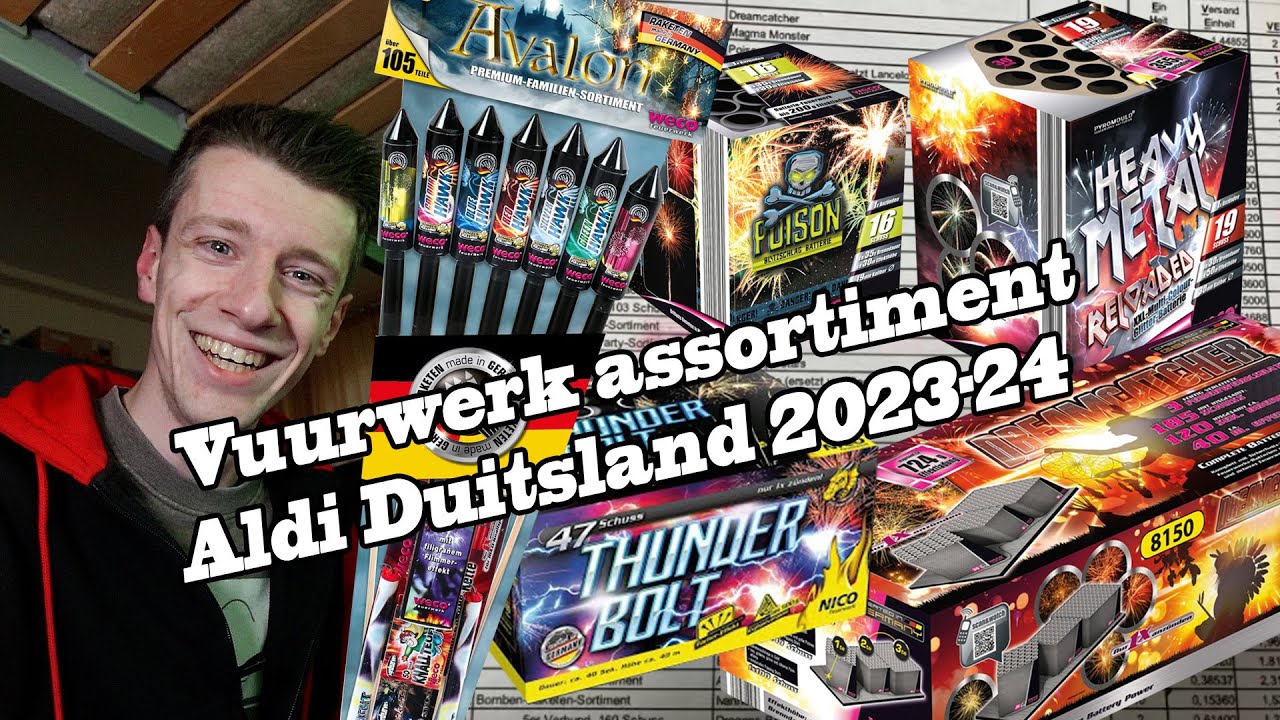 VUURWERK ALDI NORD DUITSLAND ASSORTIMENT 2023-2024 - YouTube