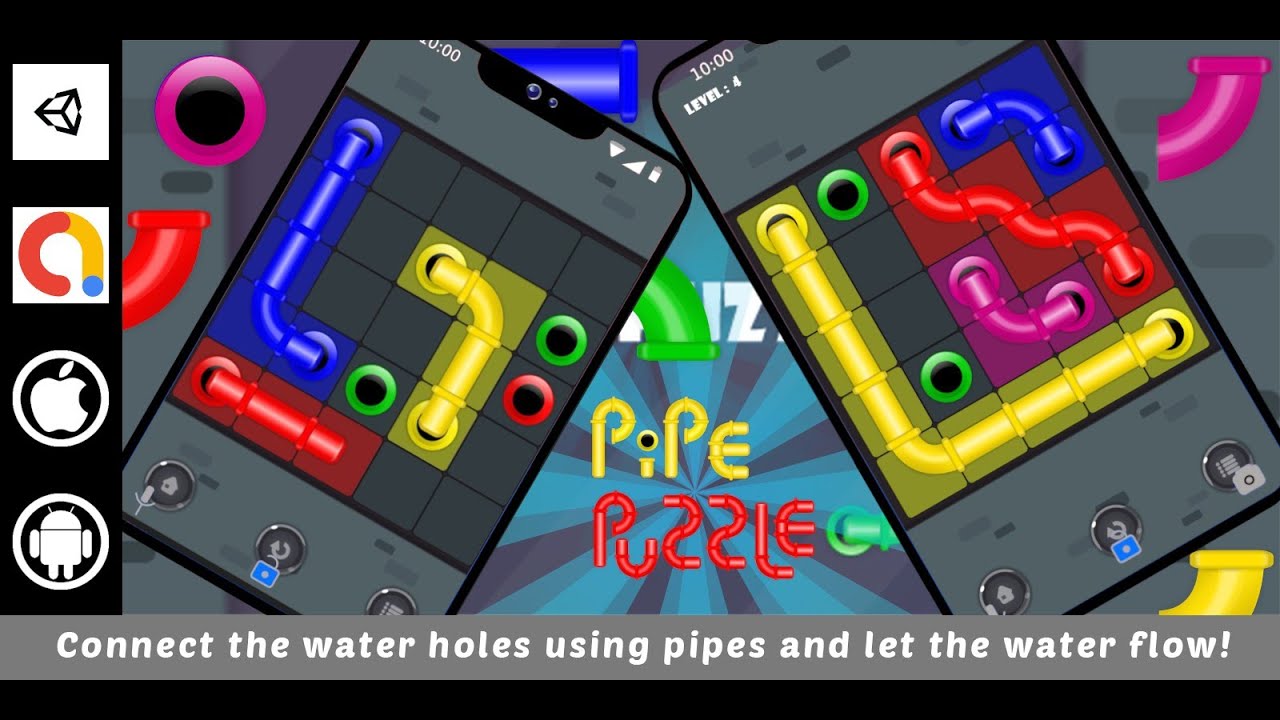 Game template - Pipe Puzzle - 2D Game - YouTube
