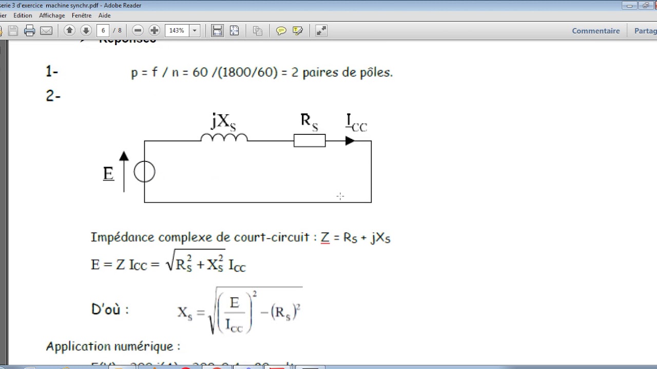 exercice machine synchrone partie 4 - YouTube