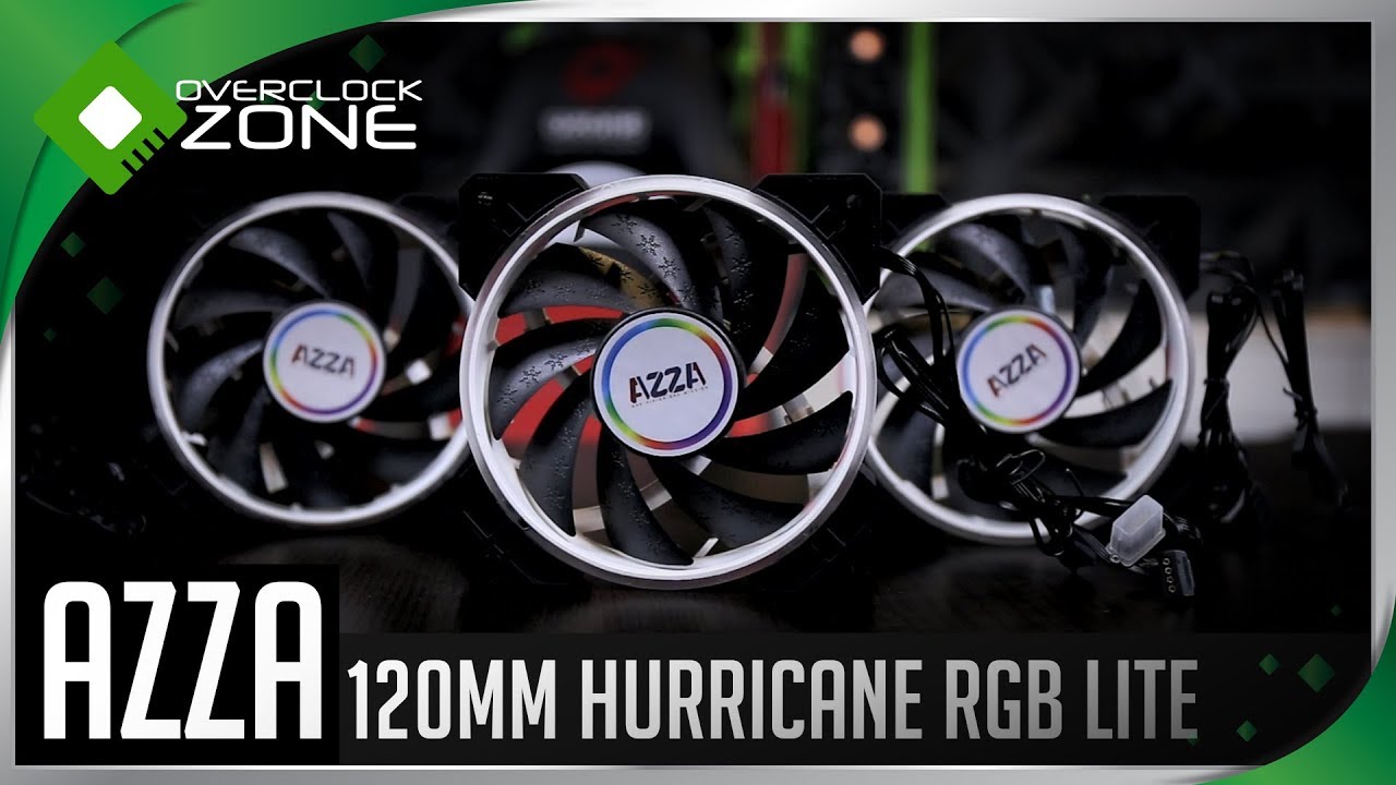 AZZA Hurricane RGB Lite : ชุดพัดลม RGB x3 พร้อม Remote Control - YouTube