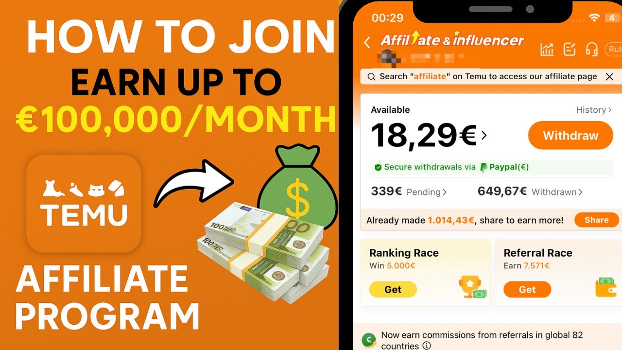 How to Join Temu Affiliate Program | Earn up to €100,000/Month (Step by Step) - YouTube