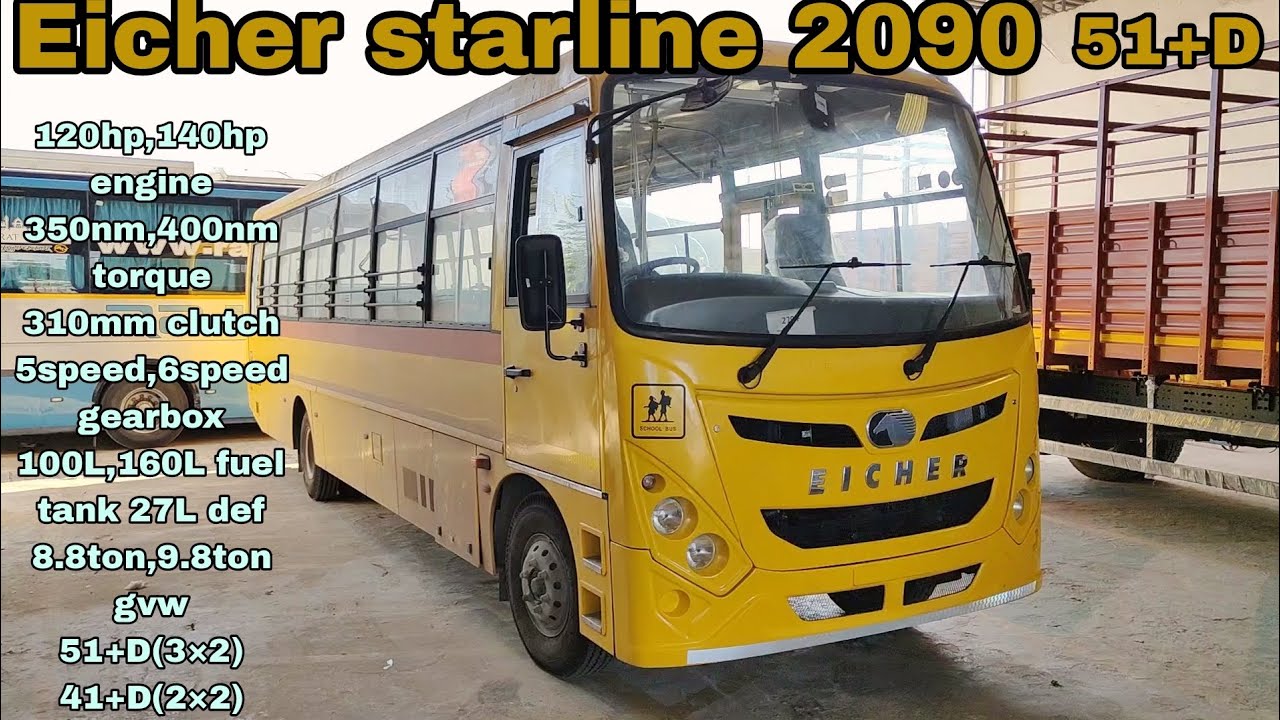 eicher starline 2090 52seater school bus140hp engine 9.8ton gvw ...