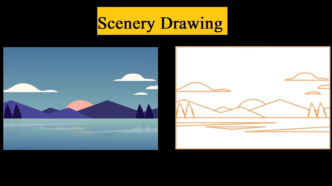 How to Scenery Drawing Easy | Drawing Scenery Step by Step # ...
