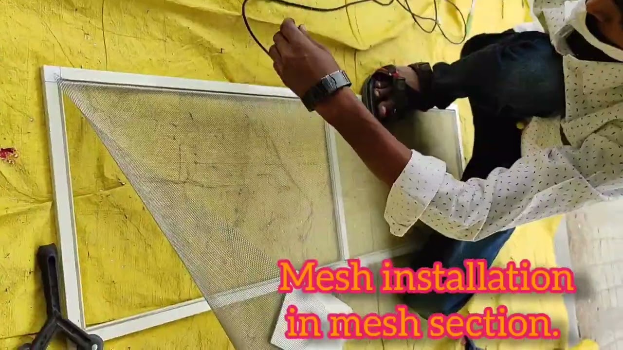 wooden window aluminum mosquito mesh macking with fittings. - YouTube