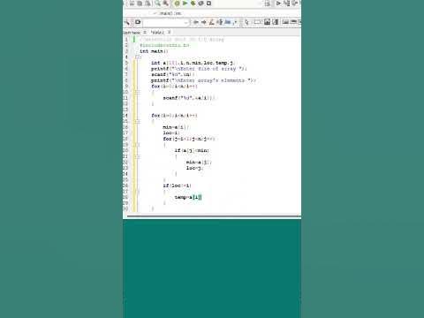 #77 Selection sort 1-D Array || C Program ||Sorting #shorts #cprogramming #coding #shortvideo # ...