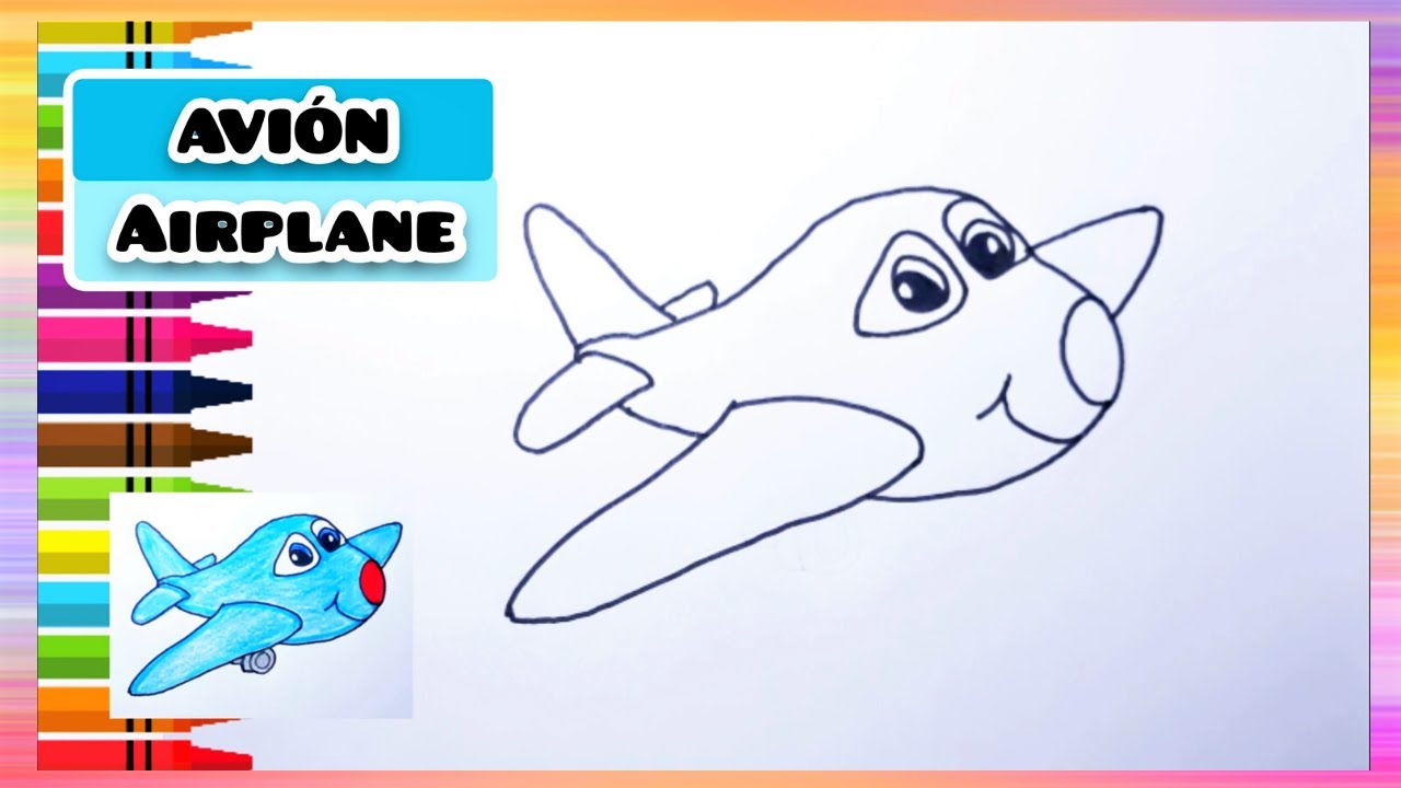 CÓMO DIBUJAR UN AVION MUY FACIL PASO A PASO | DIBUJO DE AVION PARA ...