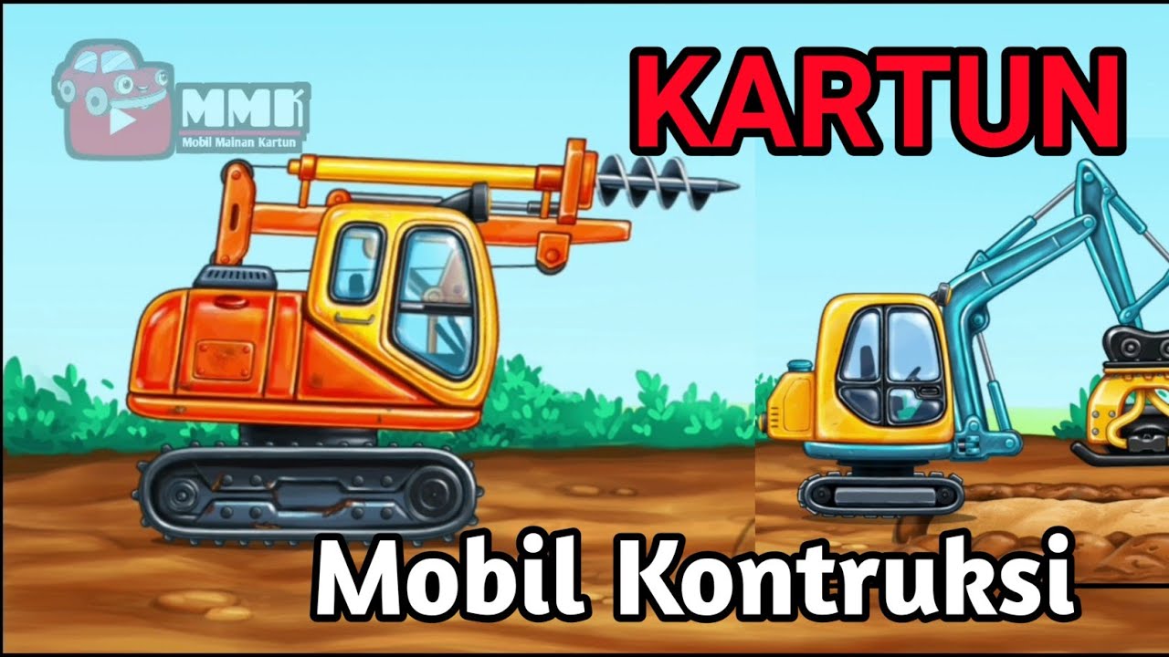 KARTUN MOBIL KONTRUKSI - Mobil kontruksi kartun mainan anak anak - YouTube