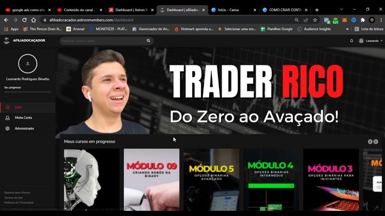 TRADER RICO- MOSTRANDO A NOVA ÁREA DE MEMBROS DO TRADER RICO - YouTube