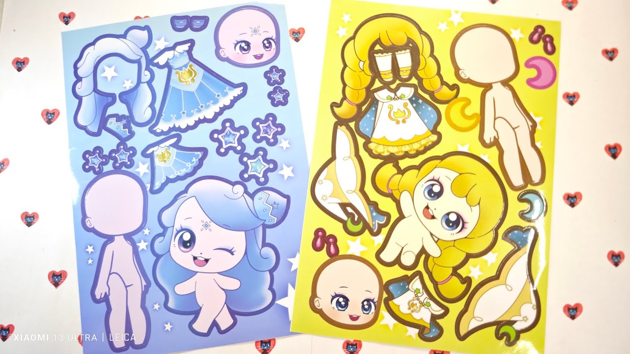 [paper doll] Teenieping Dress up sticker book 3 #paperdoll#paperasmr# ...